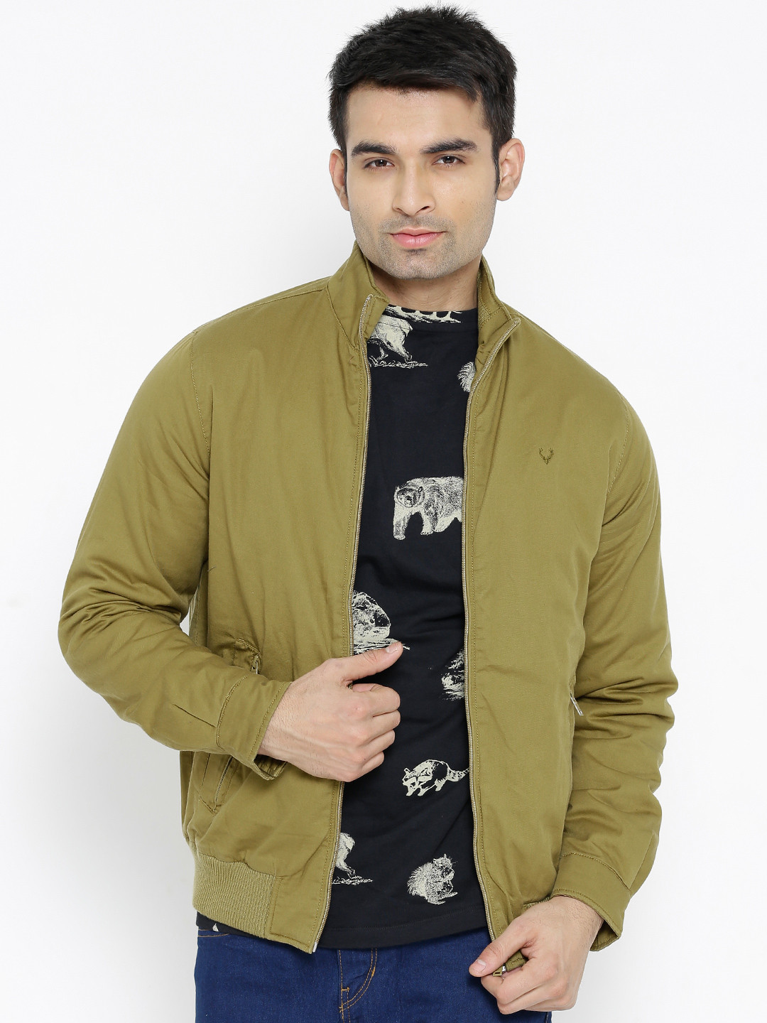 Buy Allen Solly Khaki Jacket - Jackets for Men 1075608 | Myntra