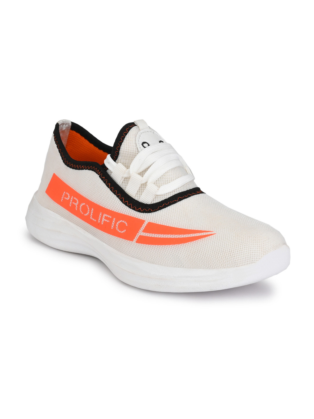 Buy Prolific Men White & Orange Printed Sneakers - Casual Shoes for Men ...