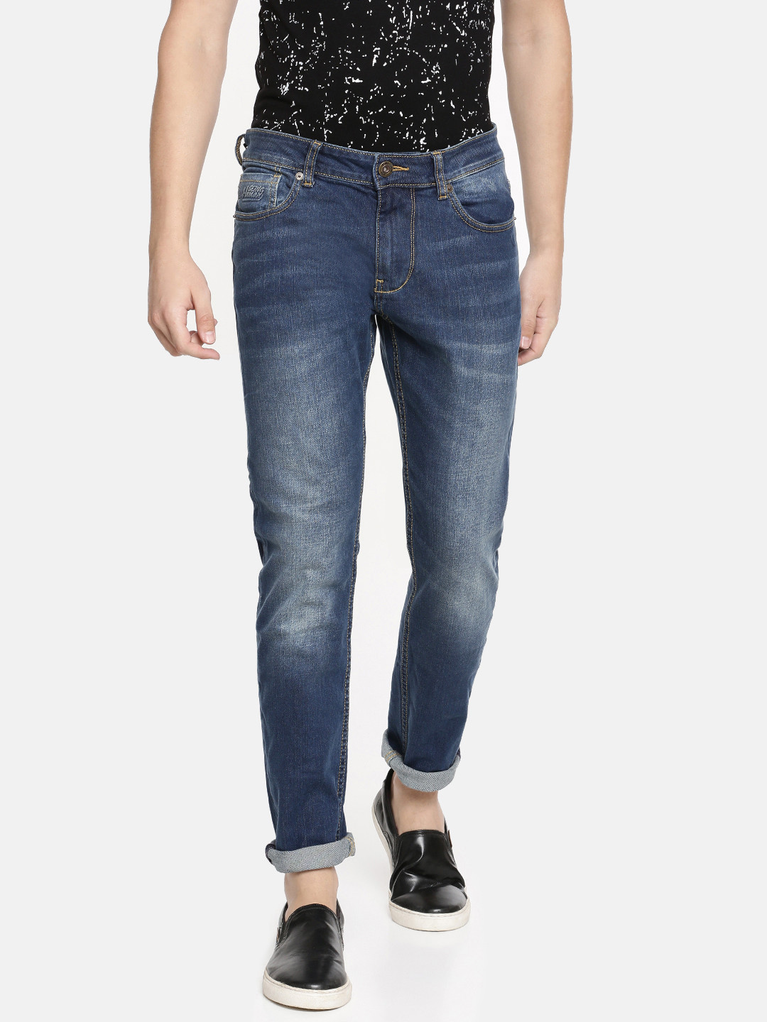 Buy Being Human Clothing Men Blue Skinny Fit Mid Rise Clean Look ...