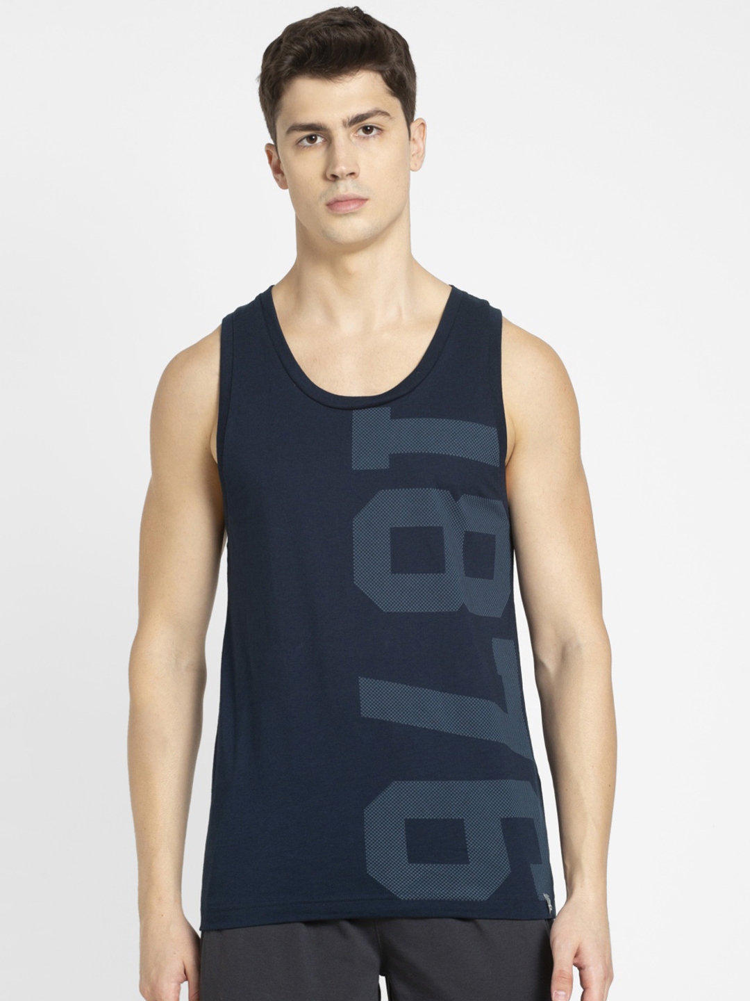 Buy Jockey Men Navy Blue Printed Innerwear Vest Innerwear Vests For Men 10799536 Myntra