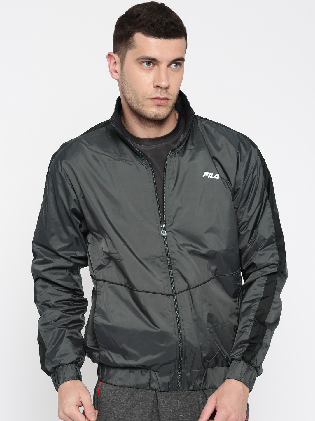 Buy FILA Charcoal Grey SMASH Jacket - Jackets for Men 1080876 | Myntra