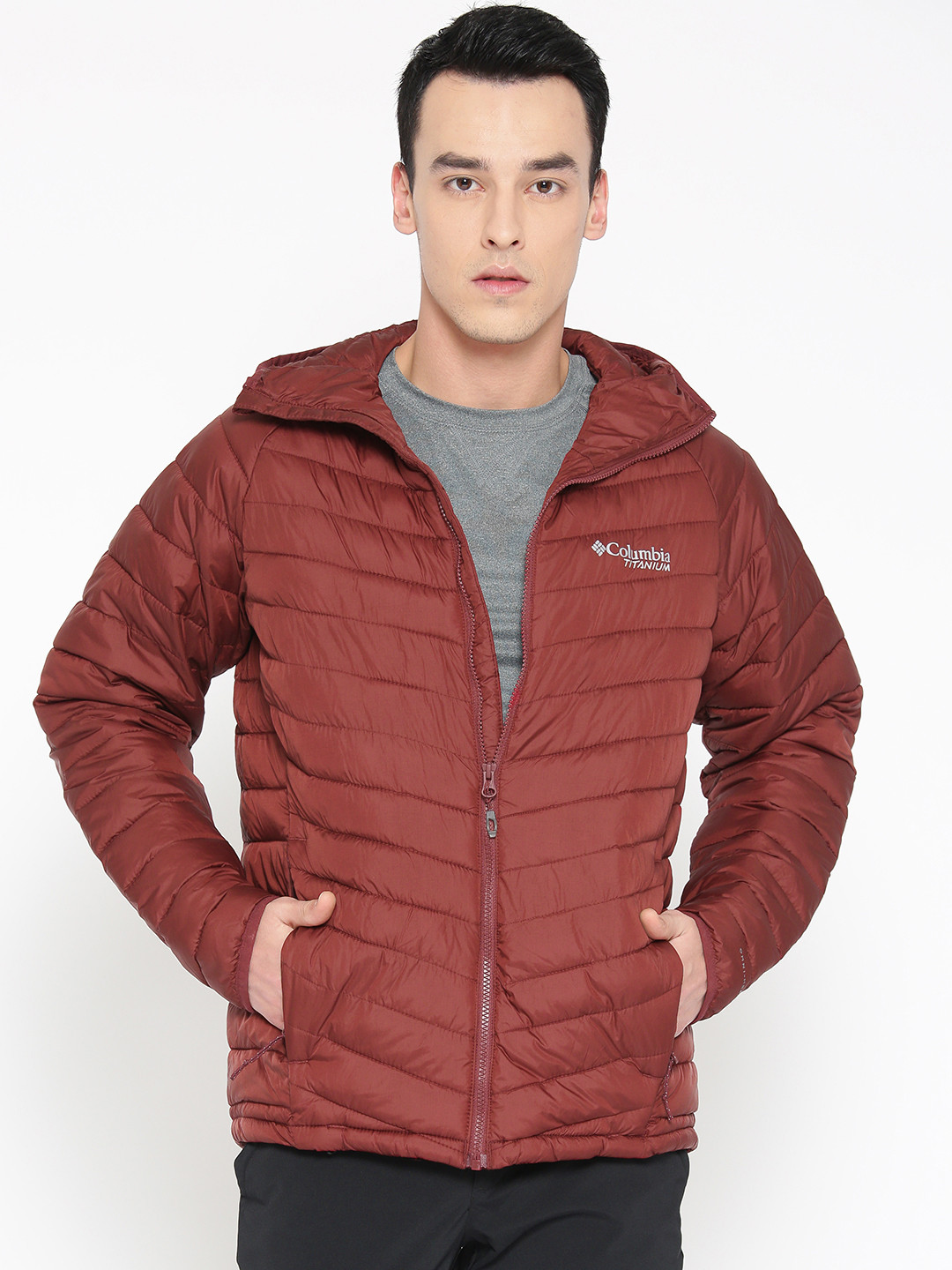 Buy Columbia Men Maroon Snow Country Hooded Sporty Hiking Jacket ...