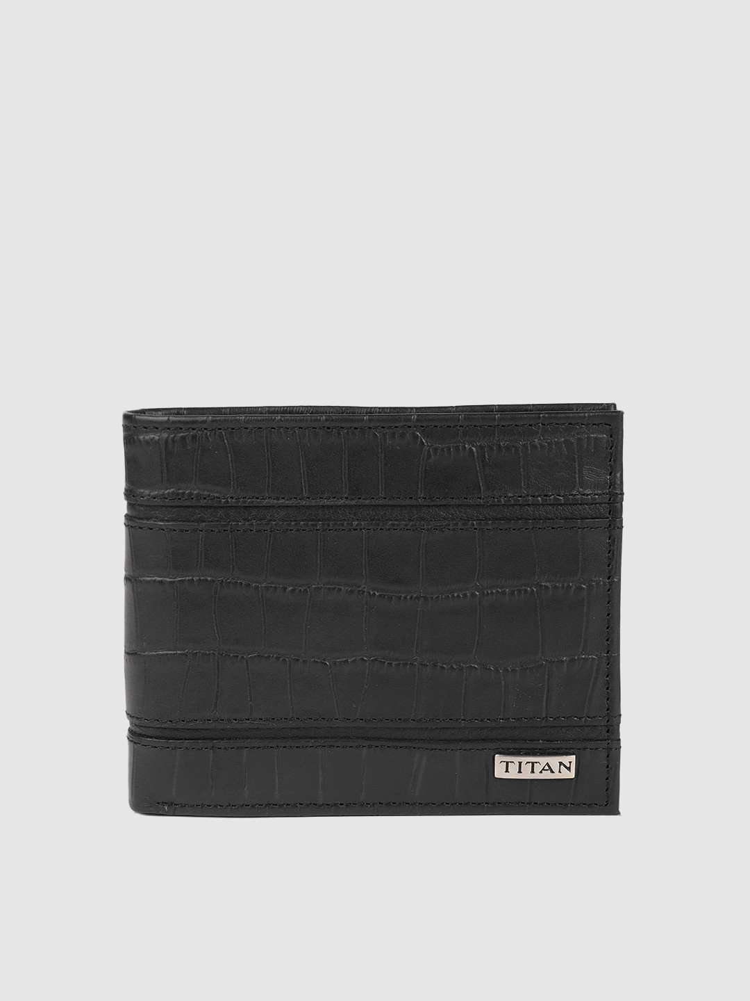 Buy Titan Men Black Textured Radar Bluetooth Enabled Leather Two Fold ...