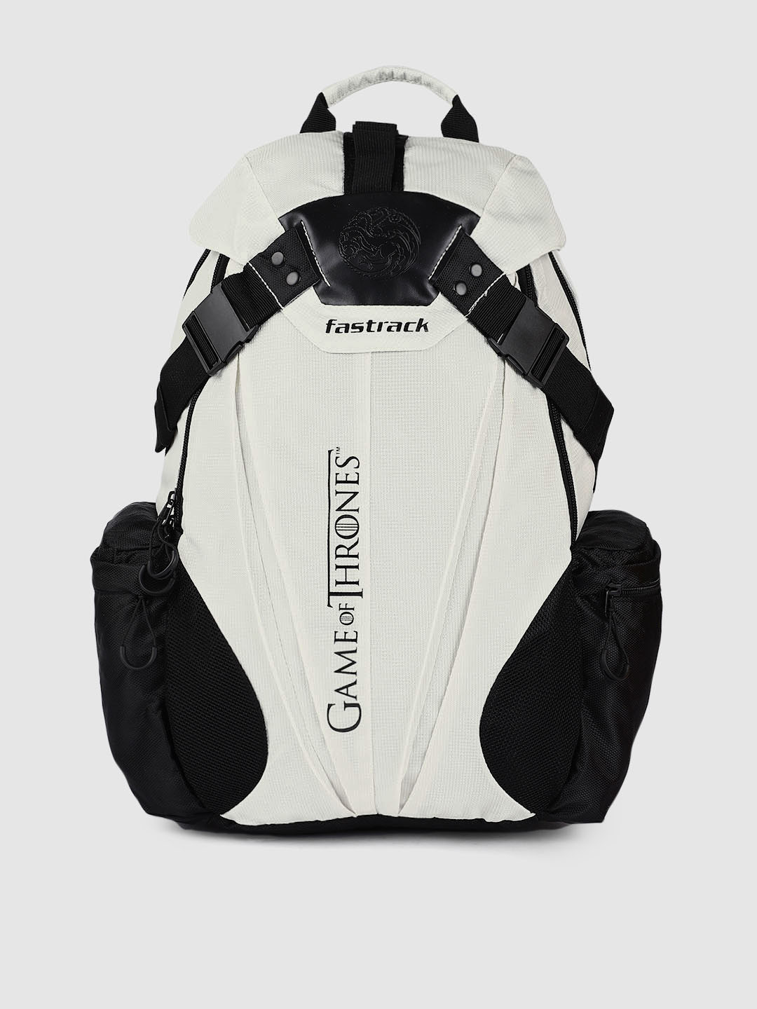 Buy Fastrack Men White & Black Colourblocked Backpack - Backpacks for ...