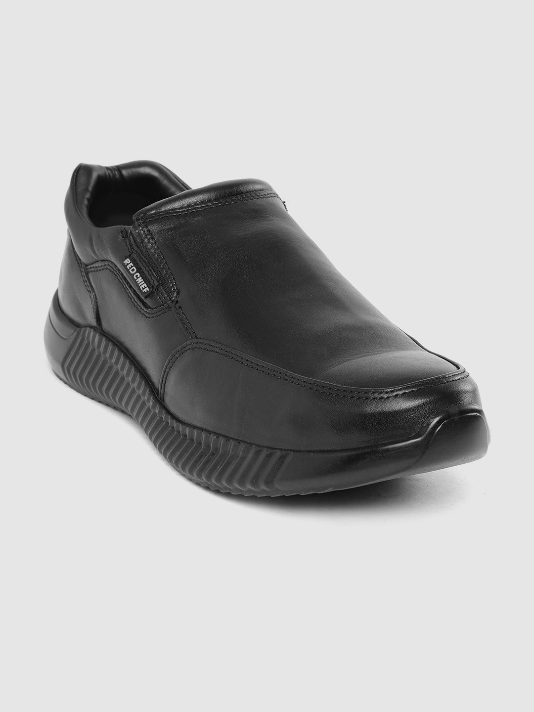 Buy Red Chief Men Black Solid Leather Slip On Sneakers - Casual Shoes ...