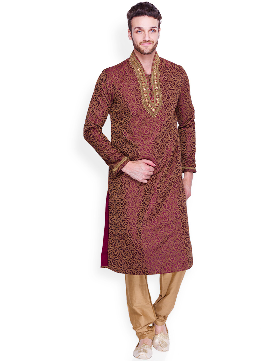 Buy Raymond Ethnix Maroon Printed Kurta - Kurtas for Men 1083283 | Myntra