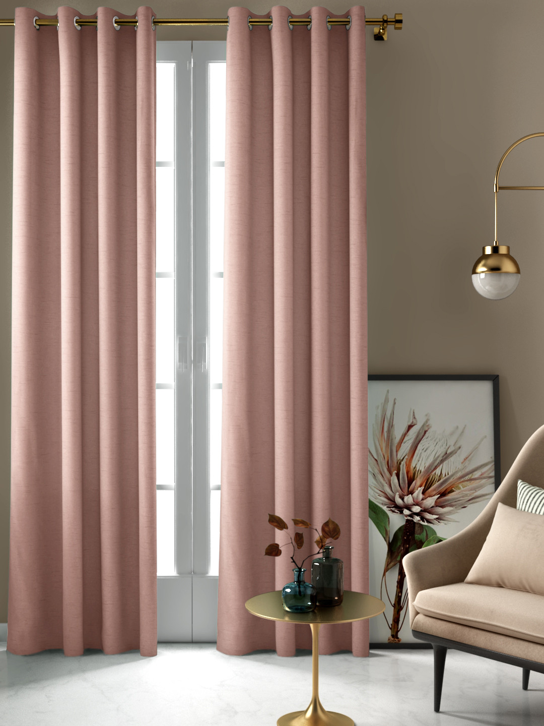 Buy Aura Mauve Single Door Curtain - Curtains And Sheers for Unisex ...