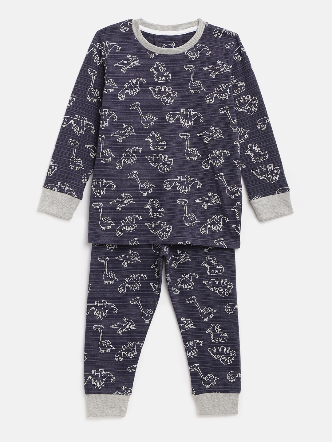 Buy Lazy Shark Boys Navy Blue & White Printed Night Suit - Night Suits ...