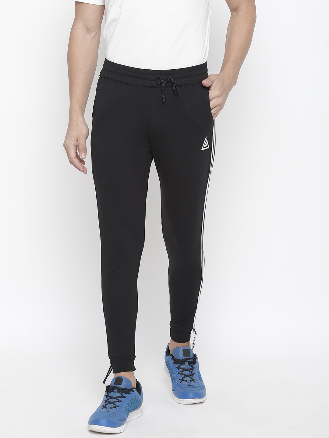 Buy Aesthetic Bodies Men Black Slim Fit Solid Joggers - Track Pants for ...