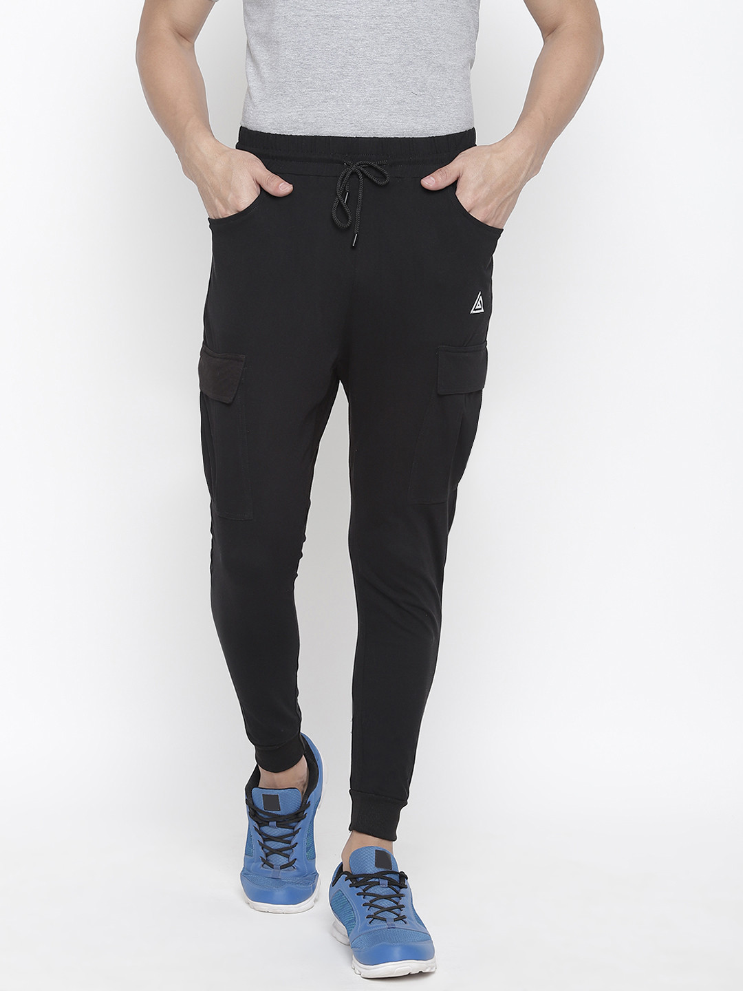 Buy Aesthetic Bodies Men Black Slim Fit Solid Joggers - Track Pants for ...