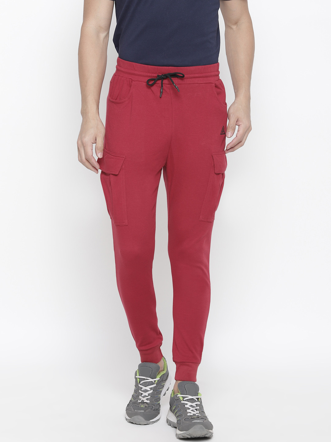 Buy Aesthetic Bodies Men Red Slim Fit Solid Joggers - Track Pants for ...