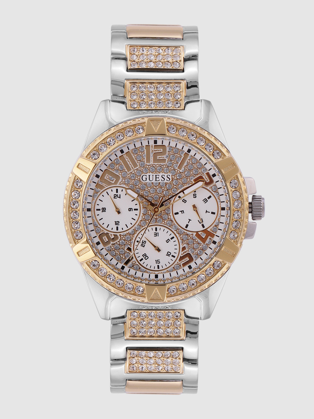 Buy GUESS Women Gold Toned Stone Studded Analogue Watch W1156L5 ...