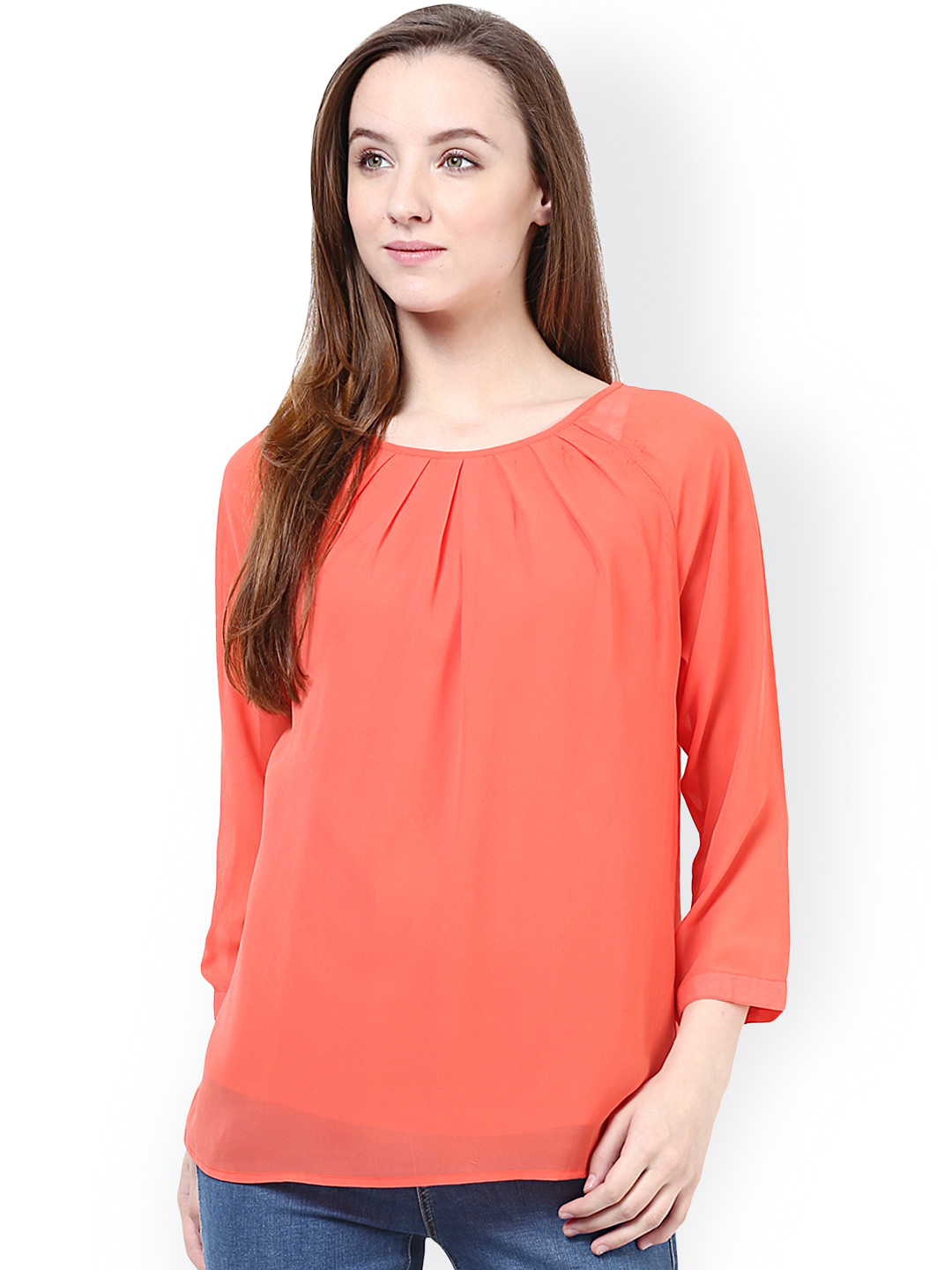 Buy RARE Coral Pink Top - Tops for Women 1085452 | Myntra