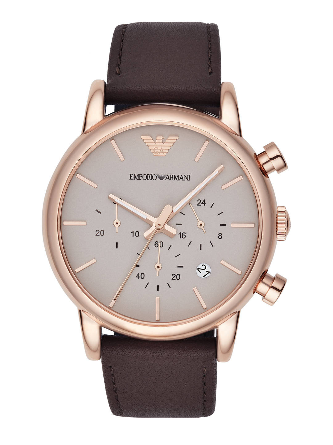 Buy Emporio Armani Women Beige & Maroon Analogue Watch AR2074 - Watches ...