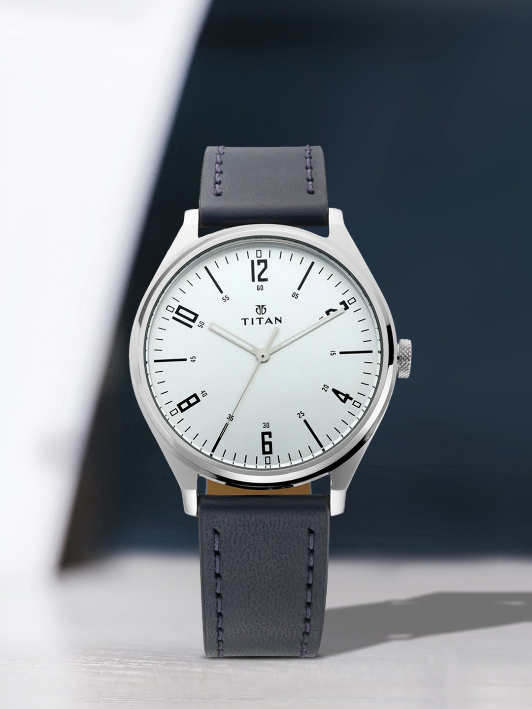 Buy Titan Men Silver Toned Analogue Leather Watch 1802SL02 - Watches ...