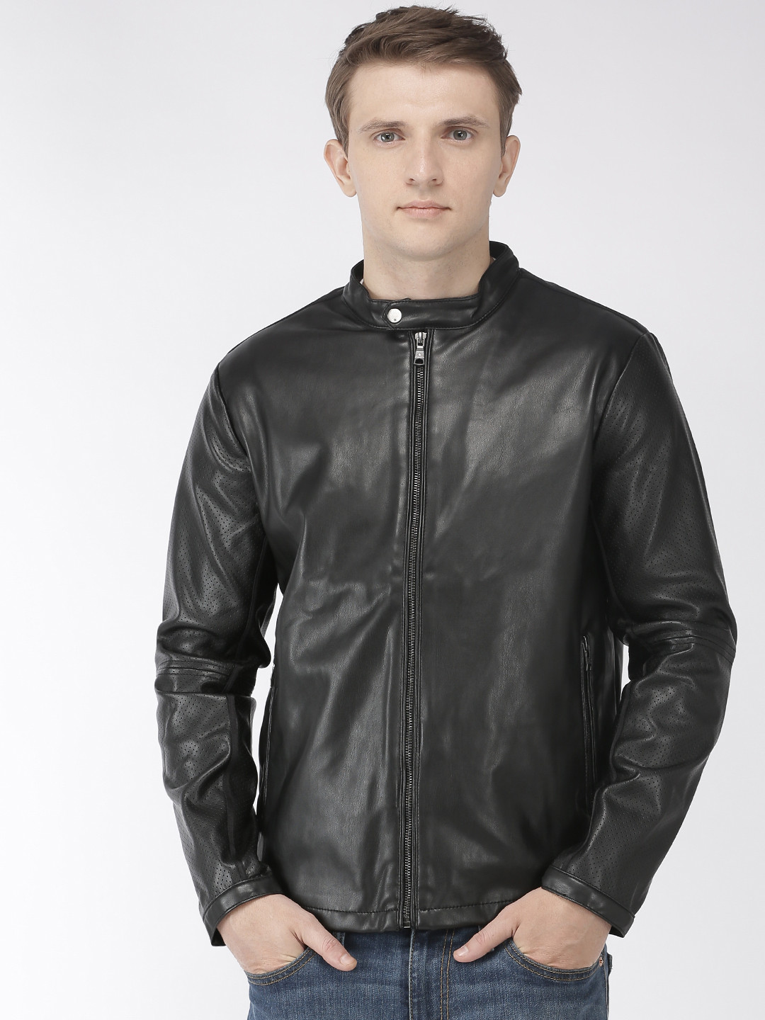 Buy Celio Men Black Solid Biker Jacket - Jackets for Men 10860770 | Myntra