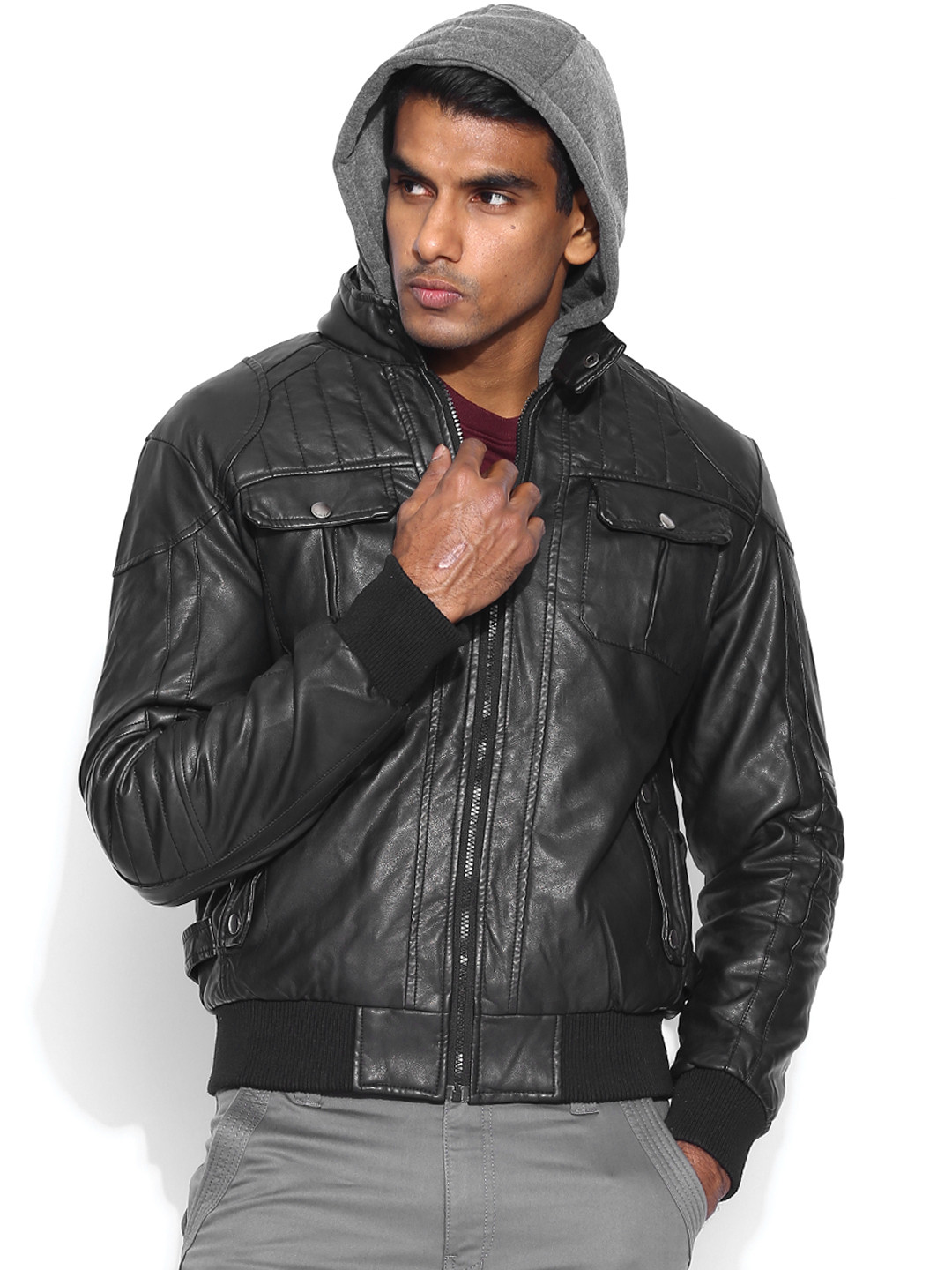 Buy Killer Black Biker Jacket - Jackets for Men 1086147 | Myntra