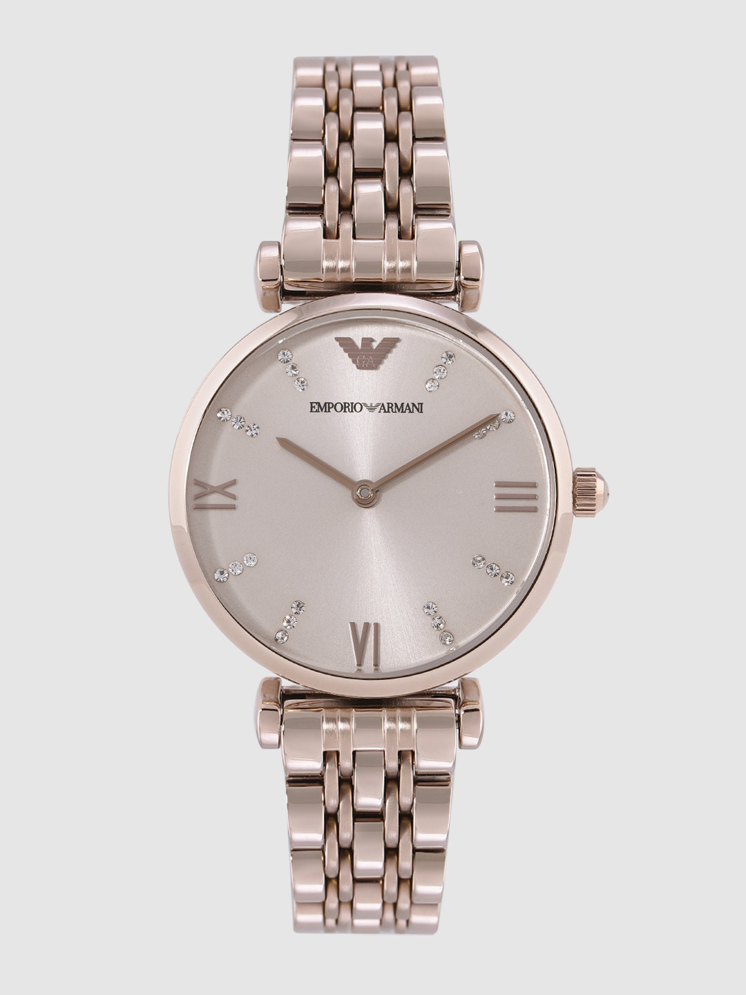 Buy Emporio Armani Women Grey Embellished Analogue Watch AR11059 ...