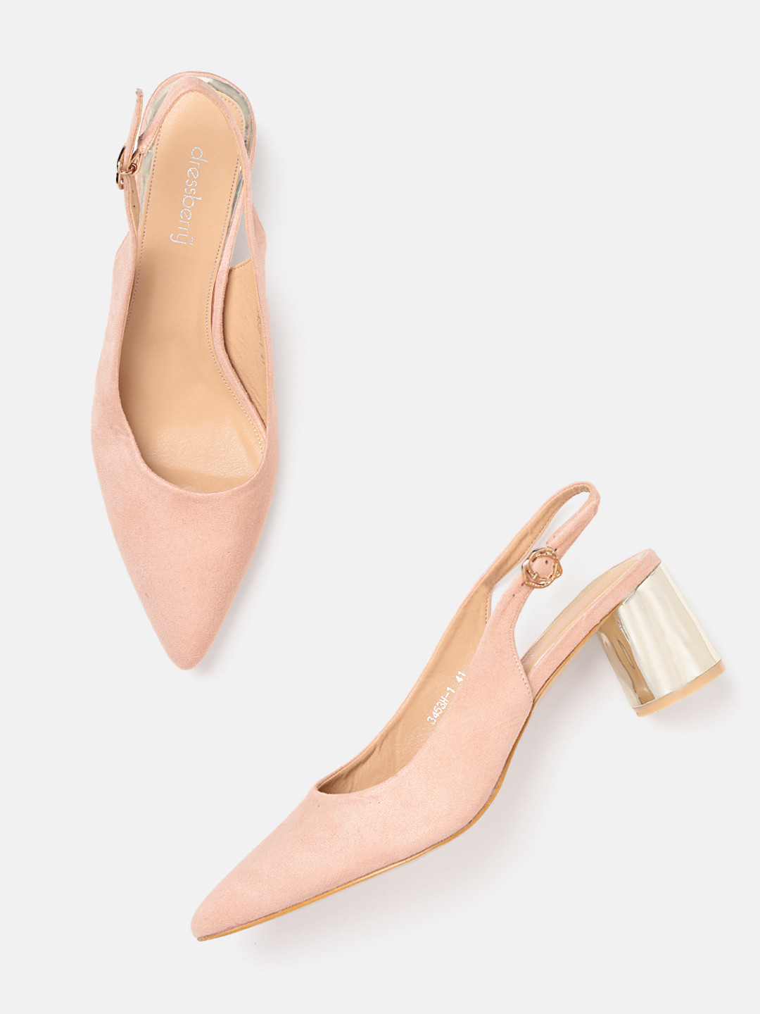 Buy DressBerry Women Peach Coloured Solid Pumps - Heels for Women ...