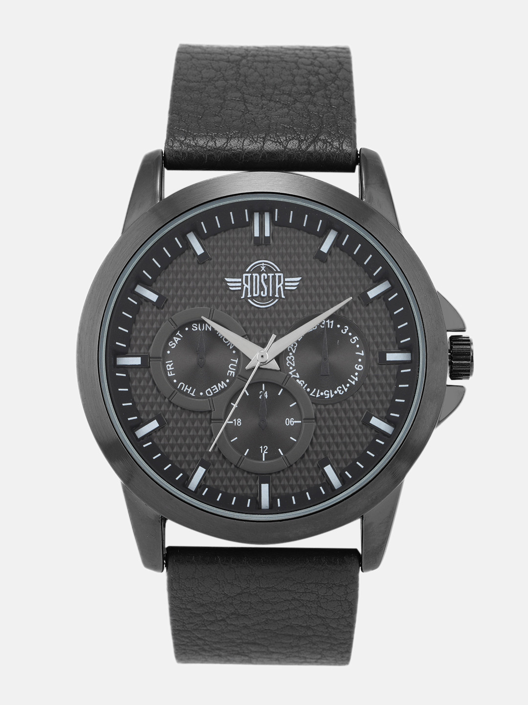 Buy The Roadster Lifestyle Co Men Black Leather Analogue Watch SWM RD2 ...