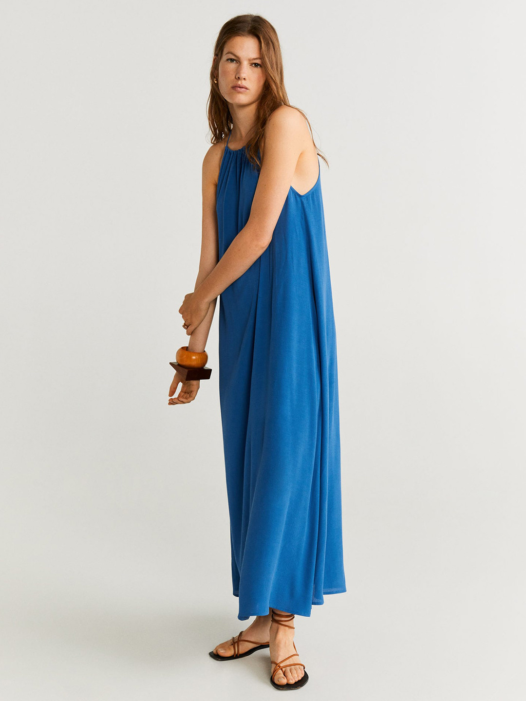 Buy MANGO Women Blue Solid Maxi Dress - Dresses for Women 10911172 | Myntra