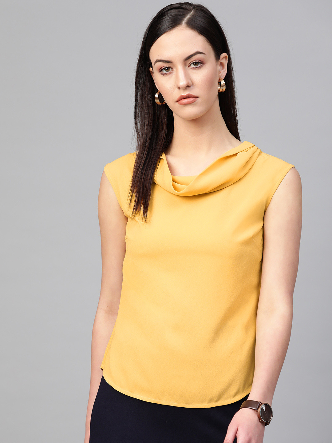 Buy RUNWAYIN Women Yellow Solid Top - Tops for Women 10911268 | Myntra