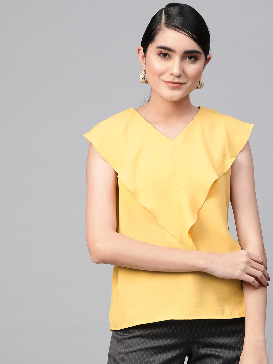 Buy RUNWAYIN Women Yellow Solid Top - Tops for Women 10911310 | Myntra
