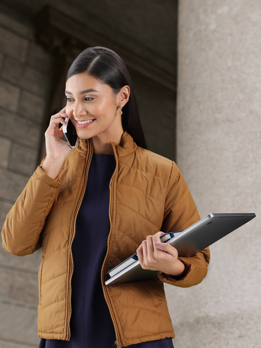 Buy Campus Sutra Women Brown Solid Windcheater Jacket - Jackets for ...