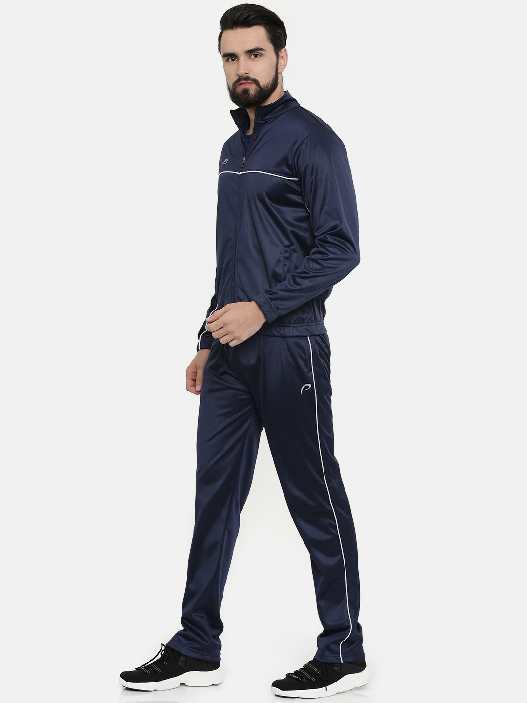 Buy Proline Active Men Navy Blue Solid Straight Fit Tracksuit ...