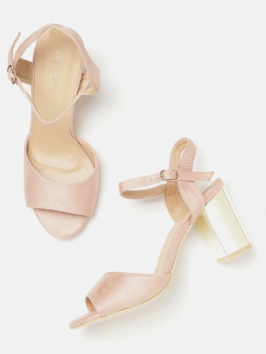 Buy DressBerry Women Peach Coloured Solid Heels - Heels for Women ...