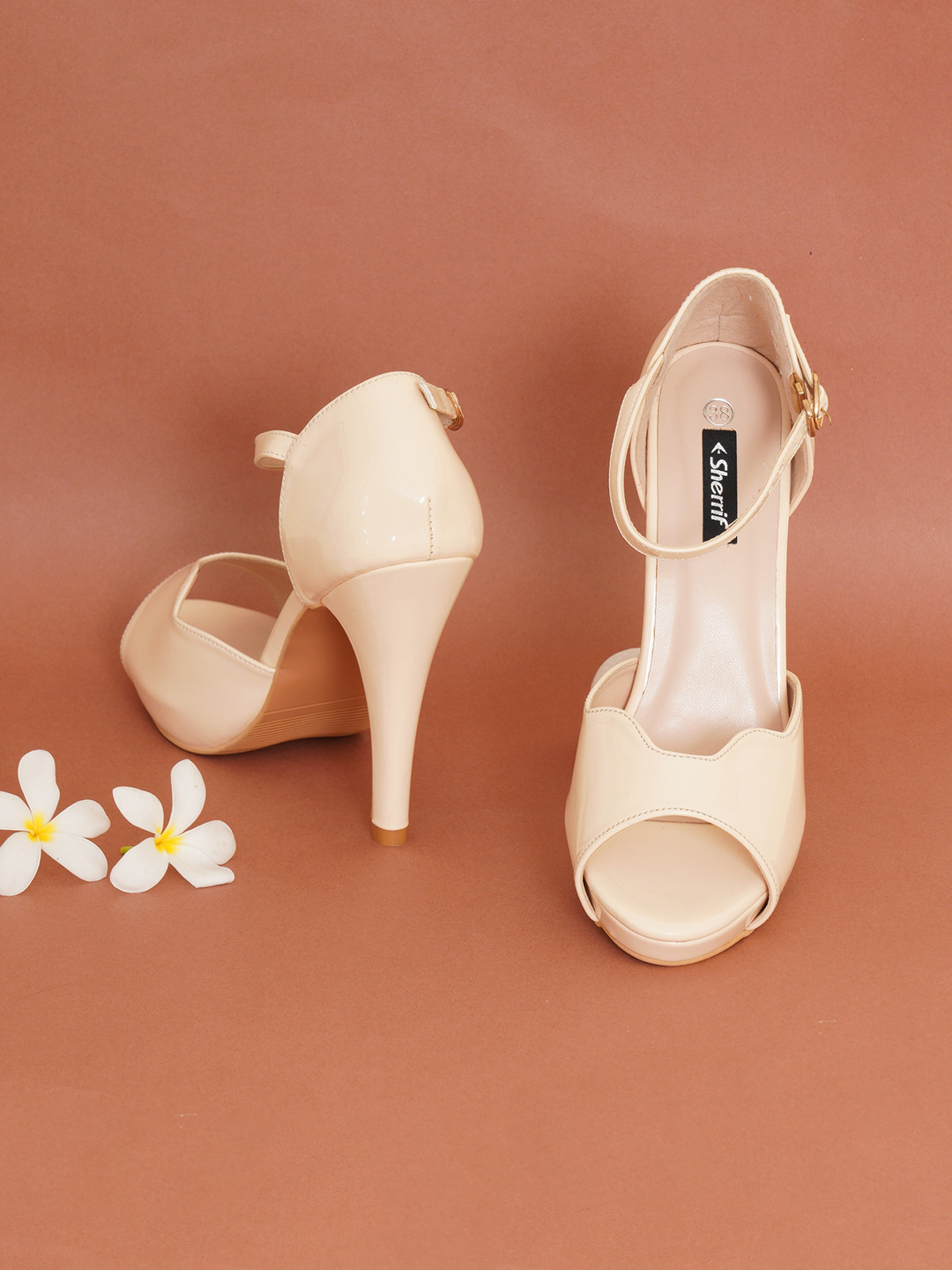 Buy Sherrif Shoes Women Beige Solid Peep Toes - Heels for Women ...