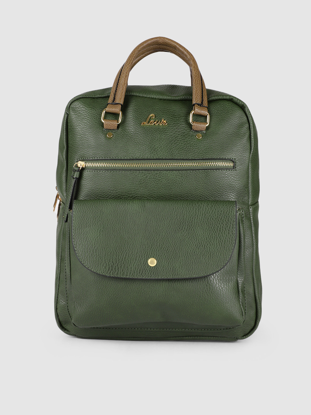 Buy Lavie Women Olive Green Solid Backpack - Backpacks for Women ...