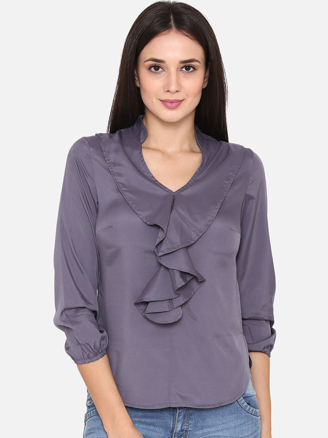 Buy PHWOAR Women Grey Solid Top - Tops for Women 10969344 | Myntra