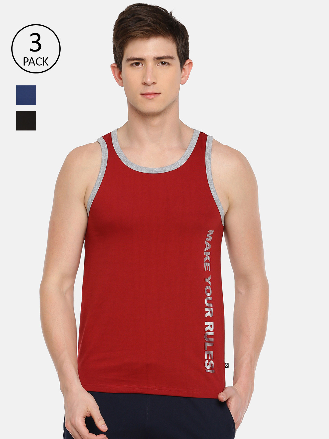 Buy Dollar Bigboss Men Pack Of 3 Innerwear Vests - Innerwear Vests for ...