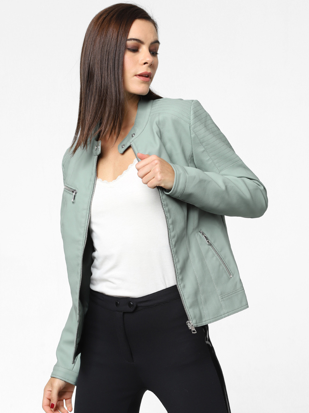 Buy ONLY Women Green Solid Tailored Jacket - Jackets for Women 10973446 ...