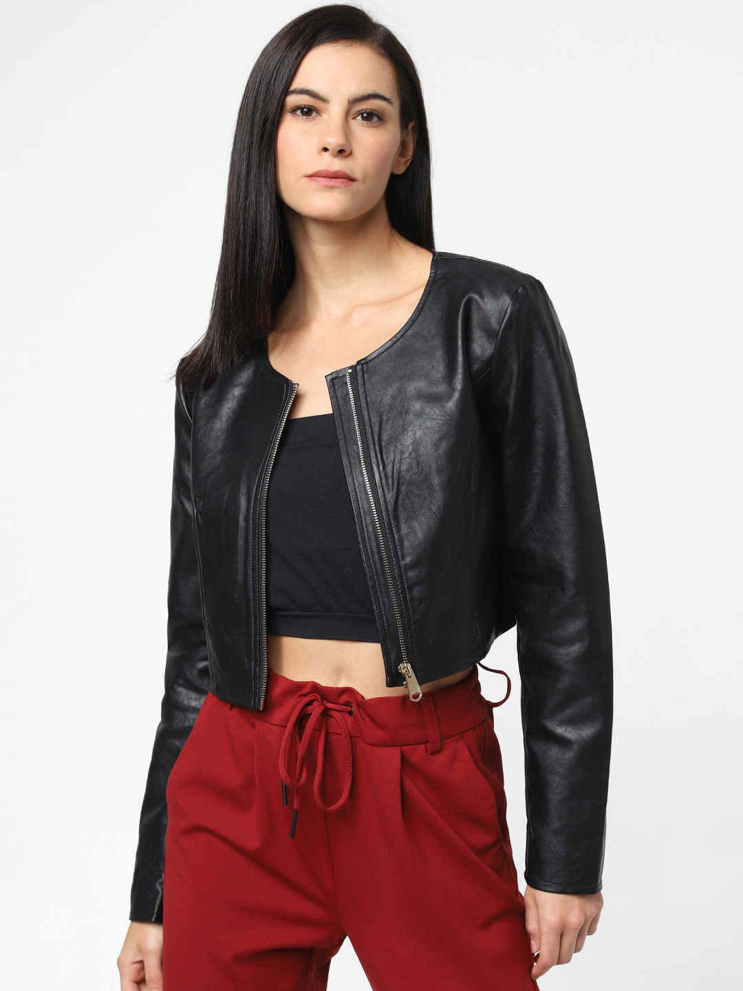 Buy ONLY Women Black Solid Cropped Tailored Jacket - Jackets for Women ...