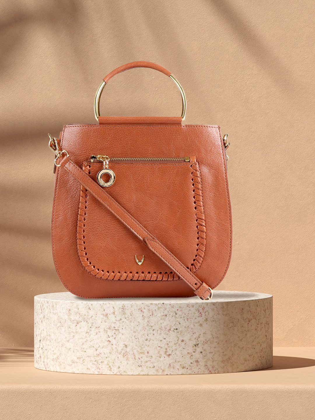 Buy Hidesign Tan Brown Solid Leather Handheld Bag - Handbags for Women ...