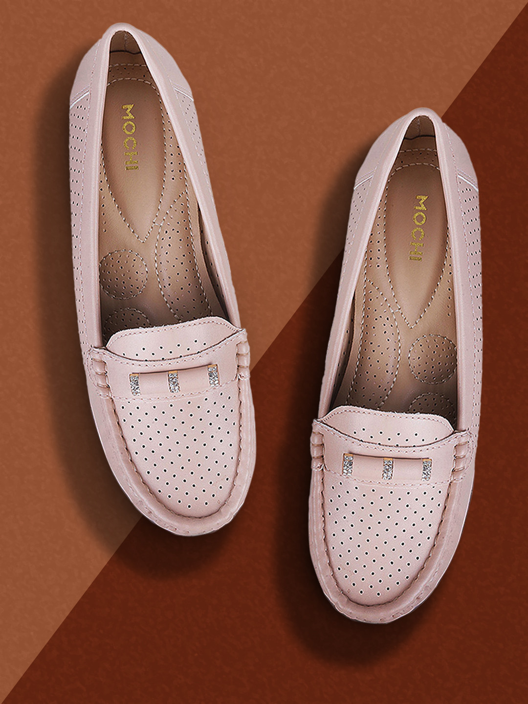 Buy Mochi Women Peach Coloured Solid Pumps - Heels for Women 10985046 ...