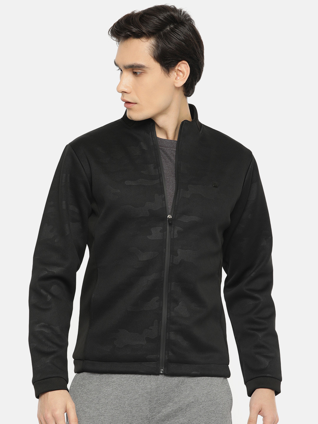 Buy Proline Active Men Black Camouflage Printed Sporty Jacket - Jackets ...