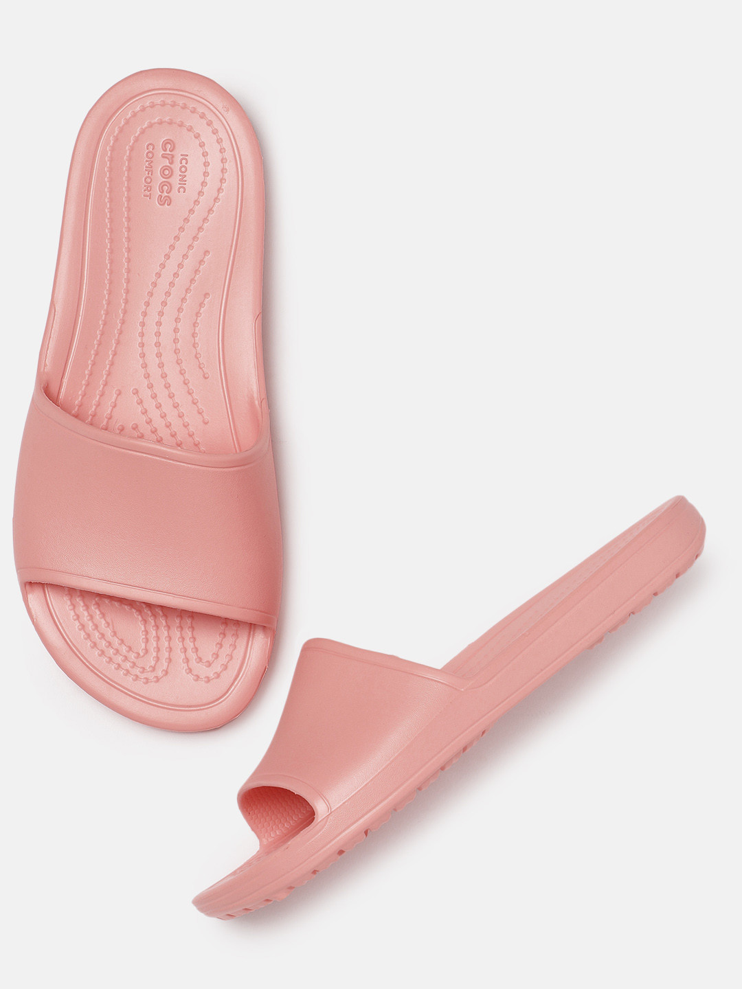 Buy Crocs Sloane Women Pink Solid Sliders - Flip Flops for Women ...