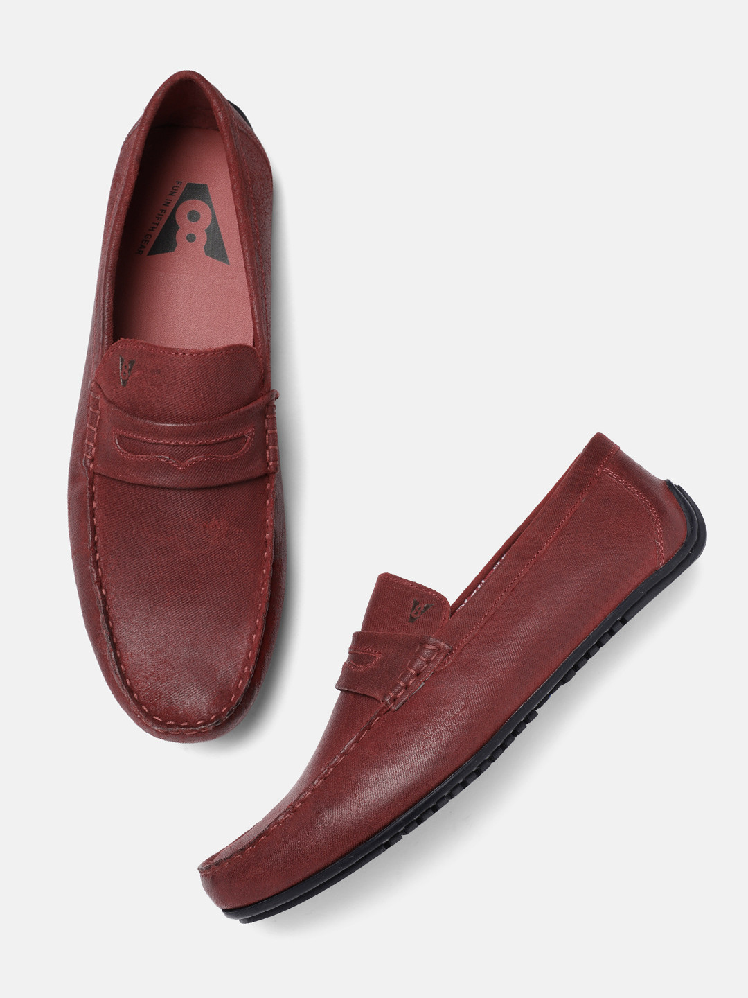 Buy V8 By Ruosh Men Red Loafers - Casual Shoes for Men 10990630 | Myntra