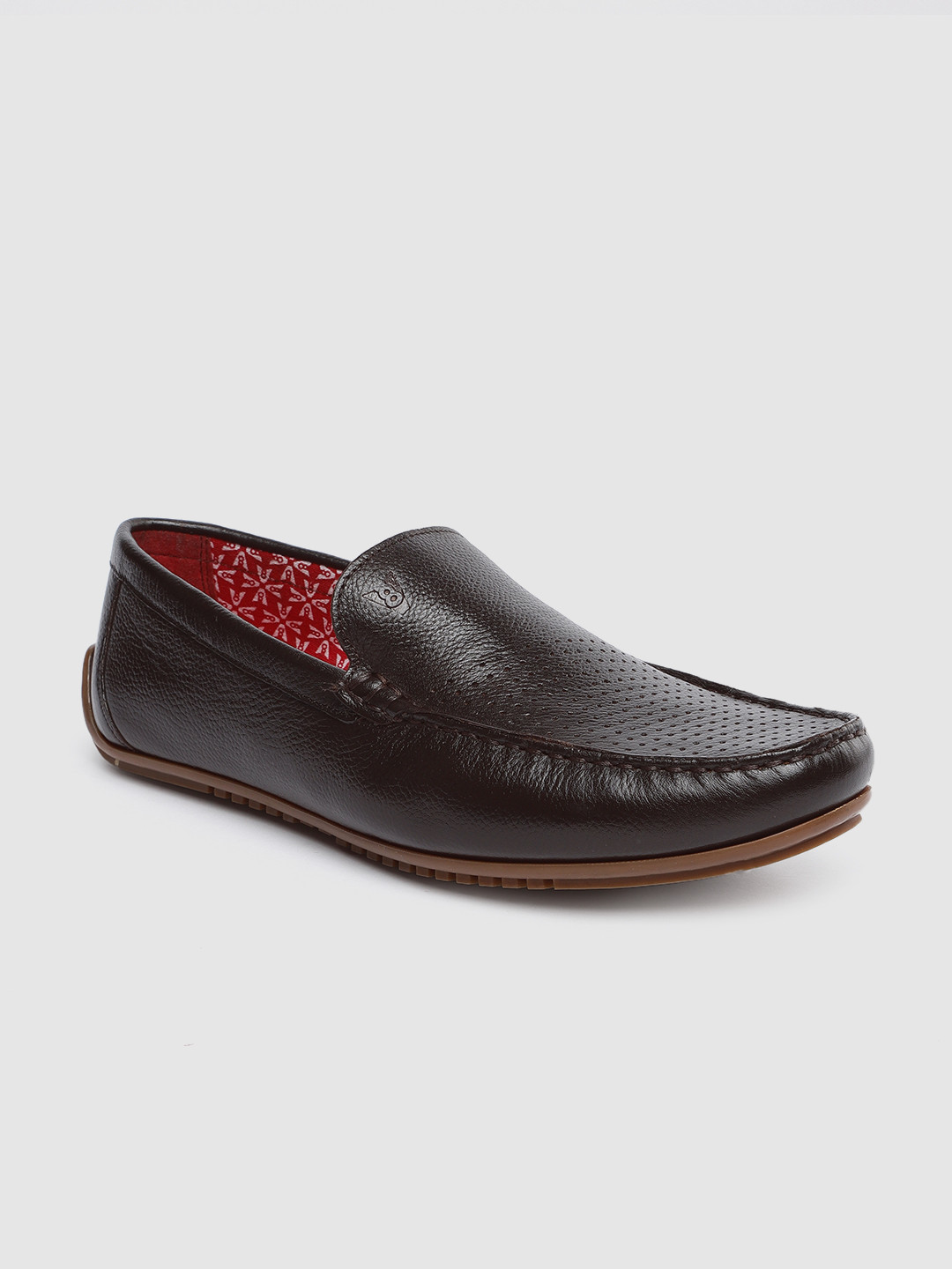 Buy V8 By Ruosh Men Brown Leather Driving Shoes - Casual Shoes for Men ...