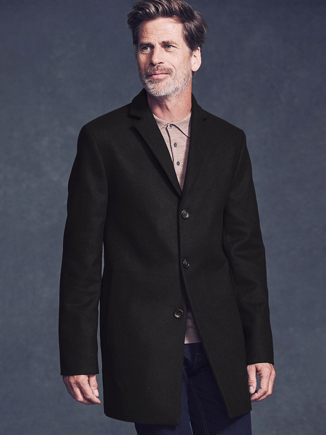 Buy Next Men Black Solid Single Breasted Woolen Overcoat - Coats for ...