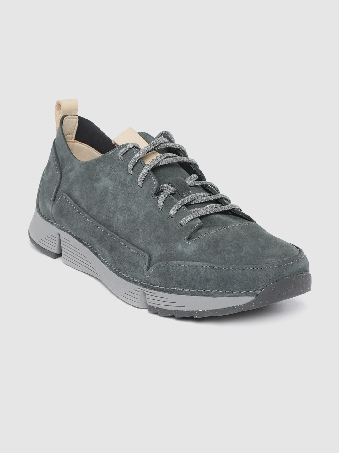 Buy Clarks Men Charcoal Grey Leather Sneakers - Casual Shoes for Men ...