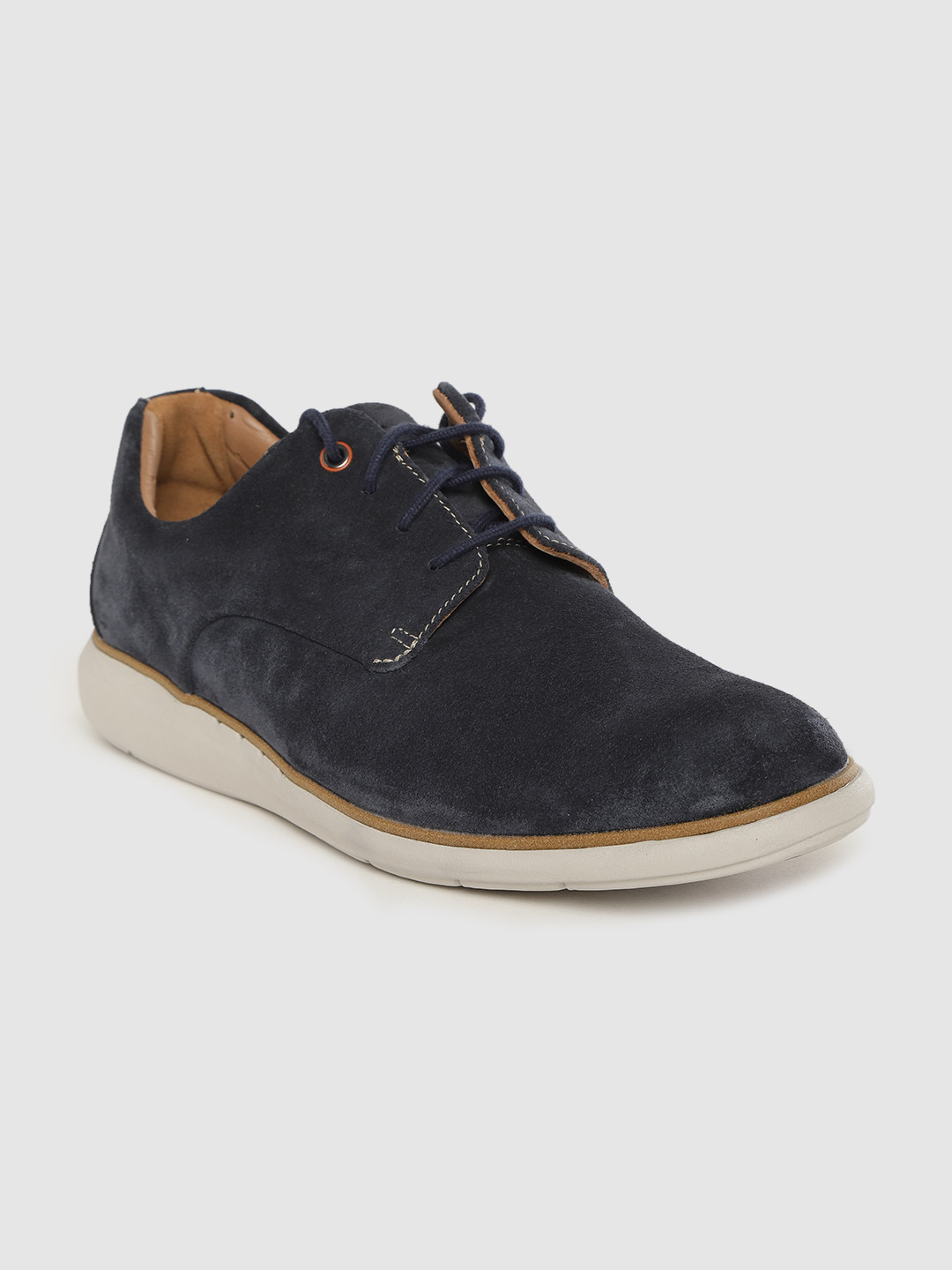 Buy Clarks Men Navy Blue Solid Suede Derbys - Casual Shoes for Men ...
