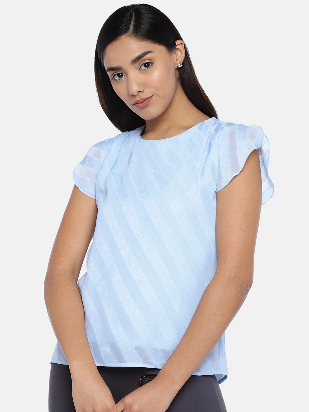 Buy Globus Women Blue Striped Top - Tops for Women 11005036 | Myntra