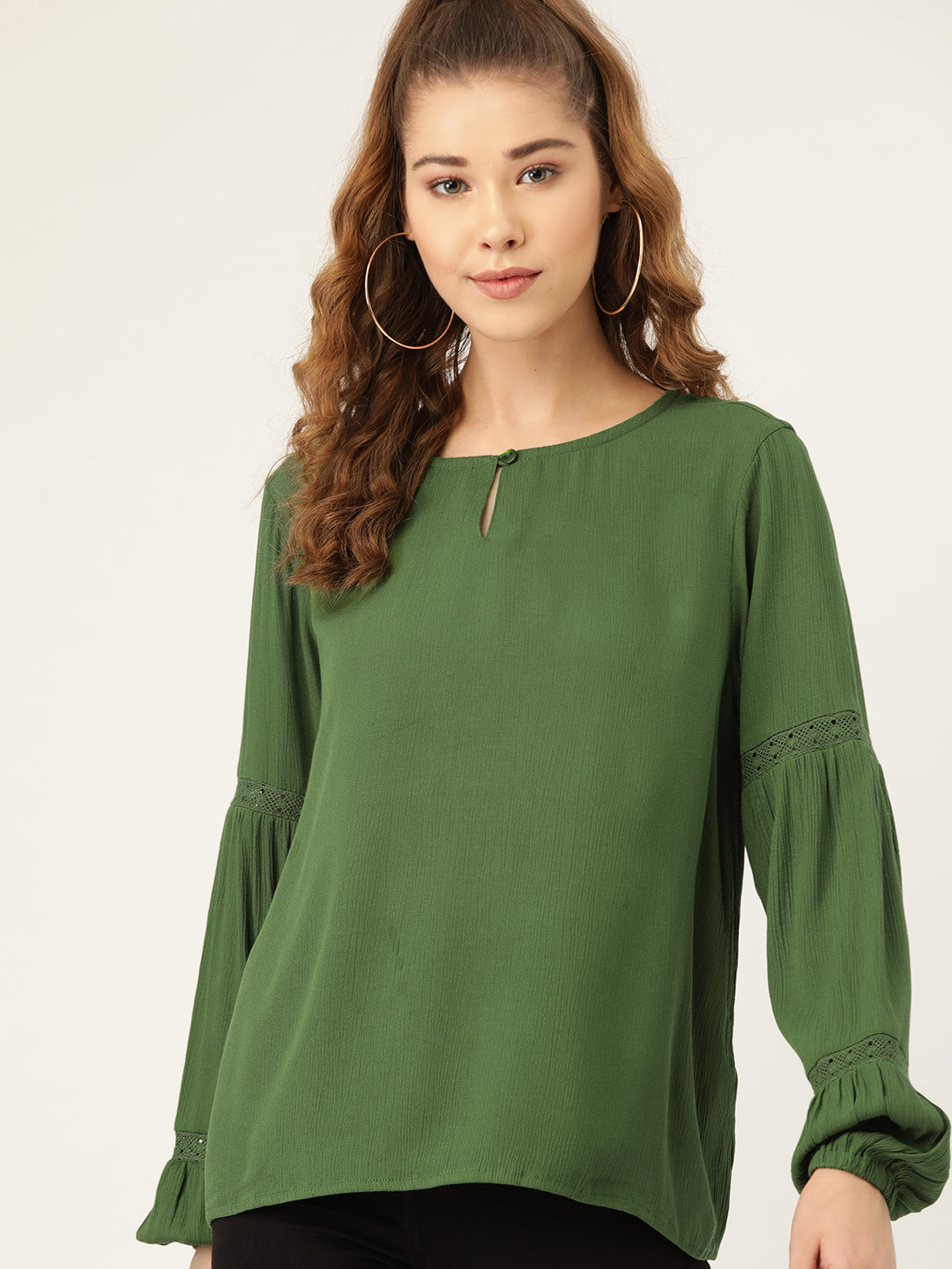 Buy DressBerry Women Green Solid Top - Tops for Women 11005598 | Myntra