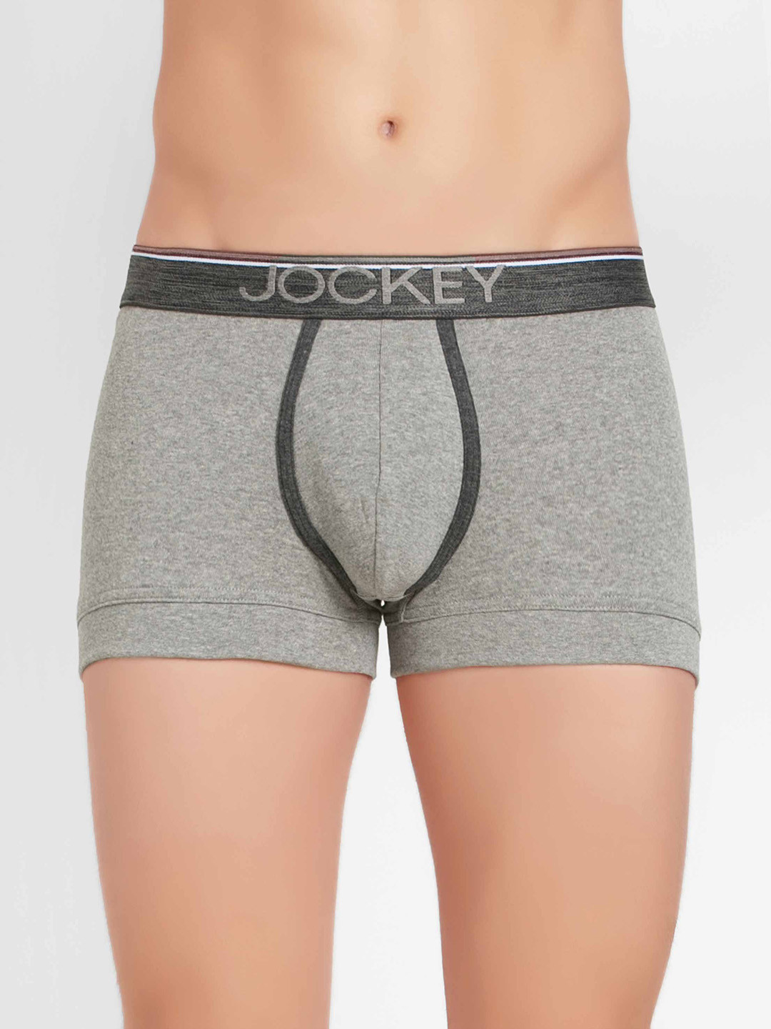 Buy Jockey Men Grey Melange Solid Trunks 8015 0105 - Trunk for Men ...