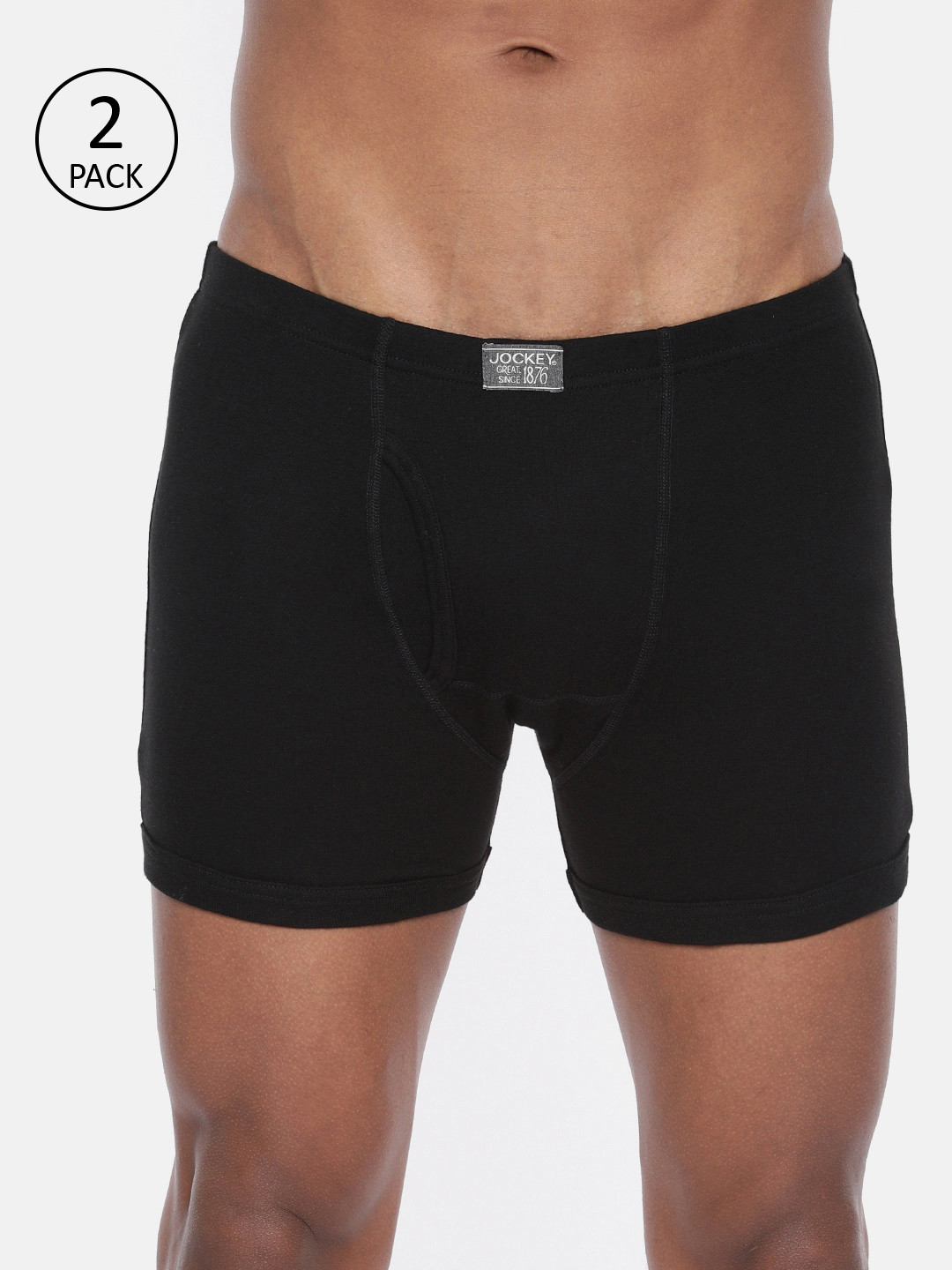 Buy Jockey Men Pack Of 2 Solid Black Trunks 8008 0205 - Trunk for Men ...