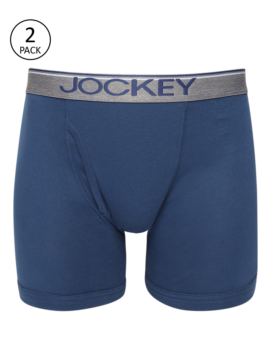 Buy Jockey Men Pack Of 2 Blue Solid Trunks 8009 0205 - Trunk for Men ...